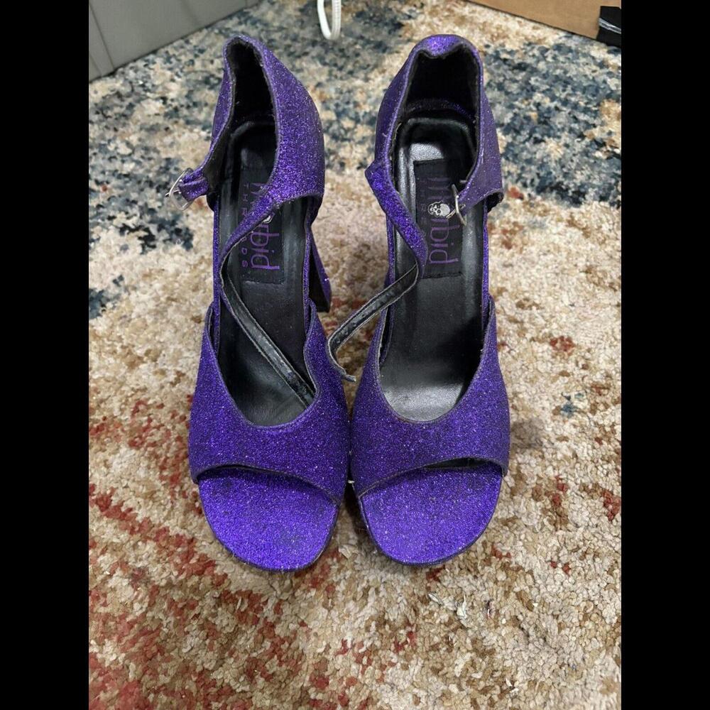 Vtg 90s/Y2k Morbid Threads Purple Glitter Chunky Peep… - Gem
